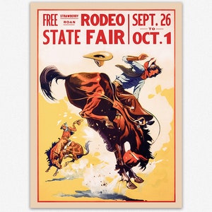 Rodeo Poster for Cowboy Wall Art and Western Decor Large Rodeo Poster ...