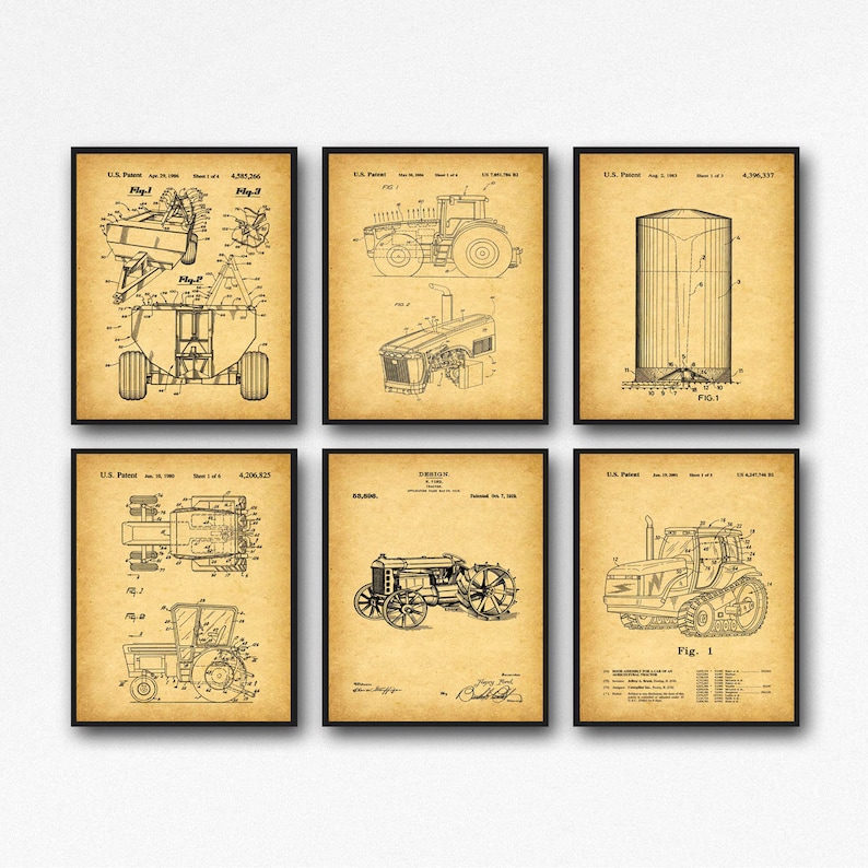 Farm Decor Farming Patent Poster Set of 6 Farming Prints - Etsy