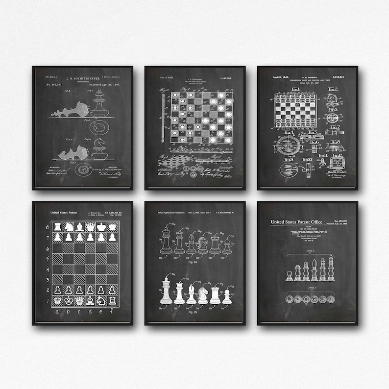 Chess Playing Decor Chess Gift Set Chess Decor Set of 6 | Etsy