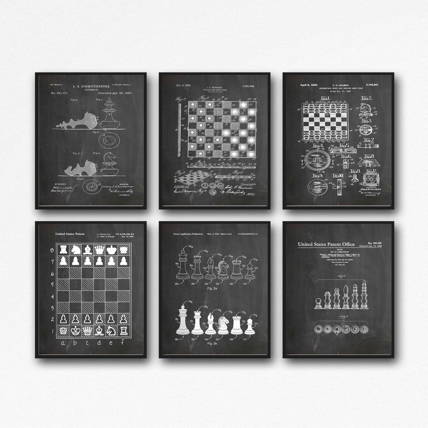 Chess Playing Decor Chess Gift Set Chess Decor Set of 6 - Etsy UK