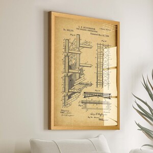 Iron Building Inventions Poster - Engineering Office Decor ...