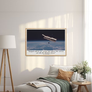 Hubble Telescope Space Poster and Quote by Edwin Hubble - Etsy