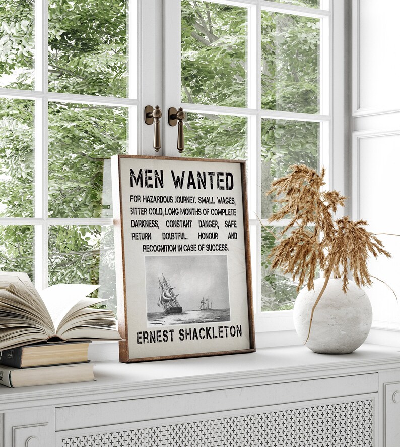 Ernest Shackleton Men Wanted Poster Antarctica Expedition - Etsy