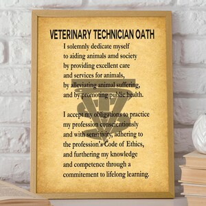 Vet Tech Gift Veterinary Technician Oath Vet Tech Gift Oath Pledge Gift ...