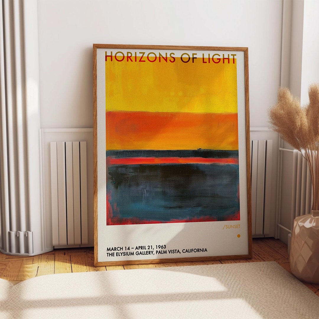 Orange and Blue Hues Poster - Horizons of Light Sunset Gradient ...