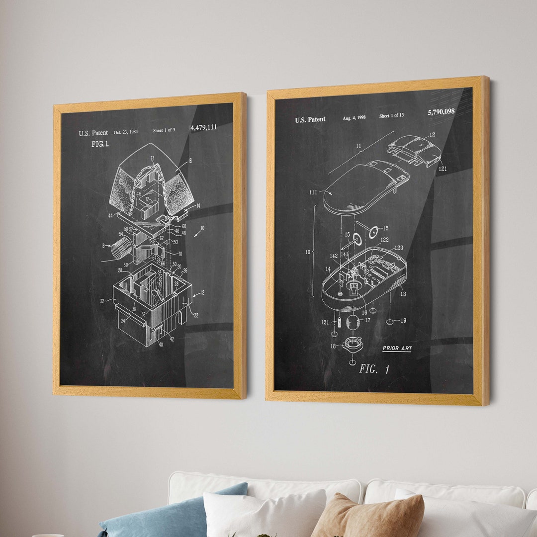 Tech Evolution Unveiled: Computer Mouse & Keyboard Patent Poster Set ...