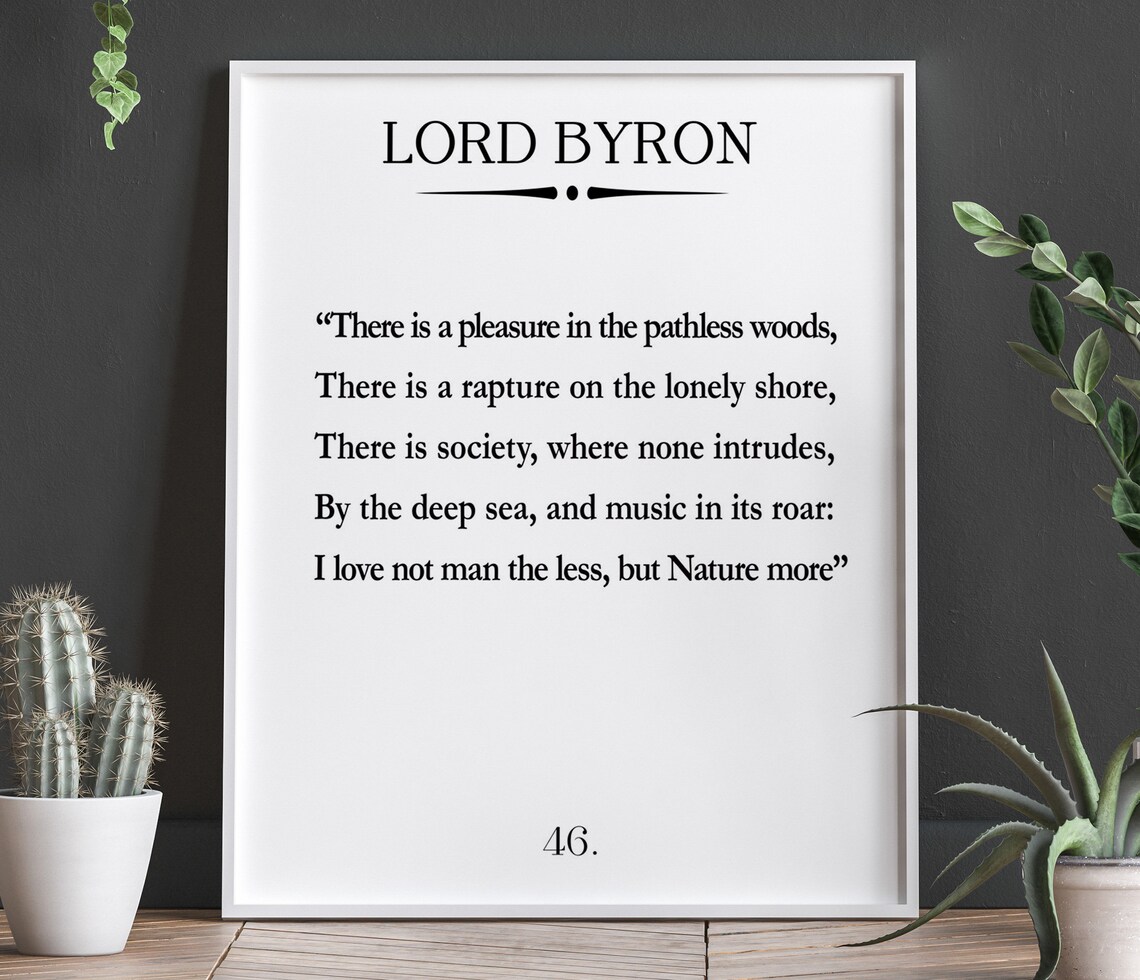 Nature Poem by Lord Byron Love Nature Quote - Etsy