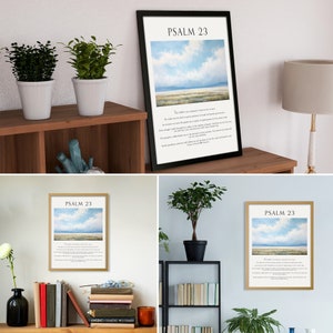Psalm 23 Bible Poster - Inspirational Bible Print, Elegant Bible Decor ...
