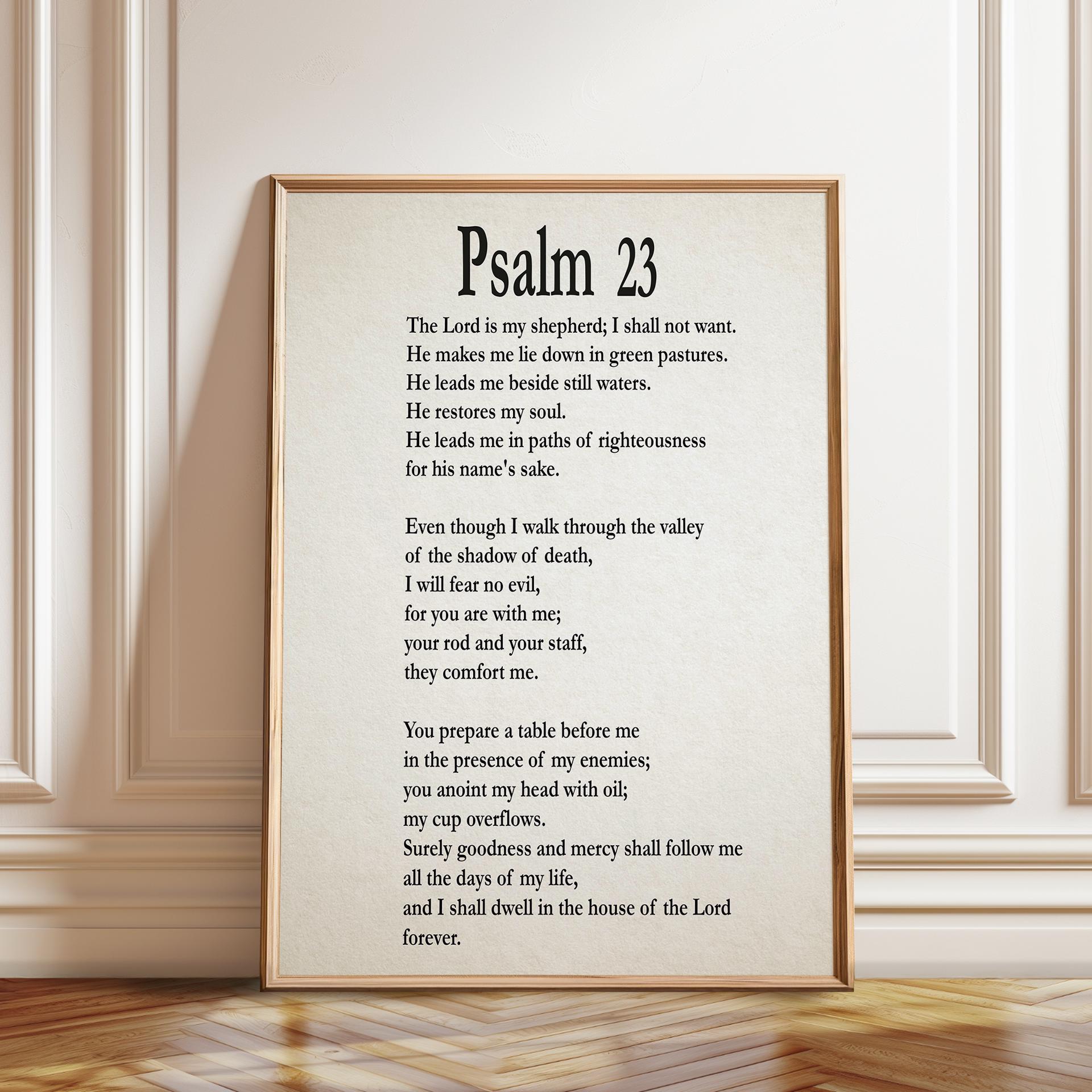 Psalm 23 Print: Bible Verse Poster, Christian Wall Art - Etsy