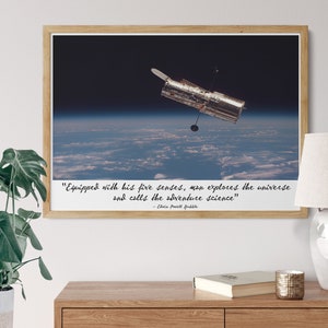 Hubble Telescope Space Poster and Quote by Edwin Hubble - Etsy