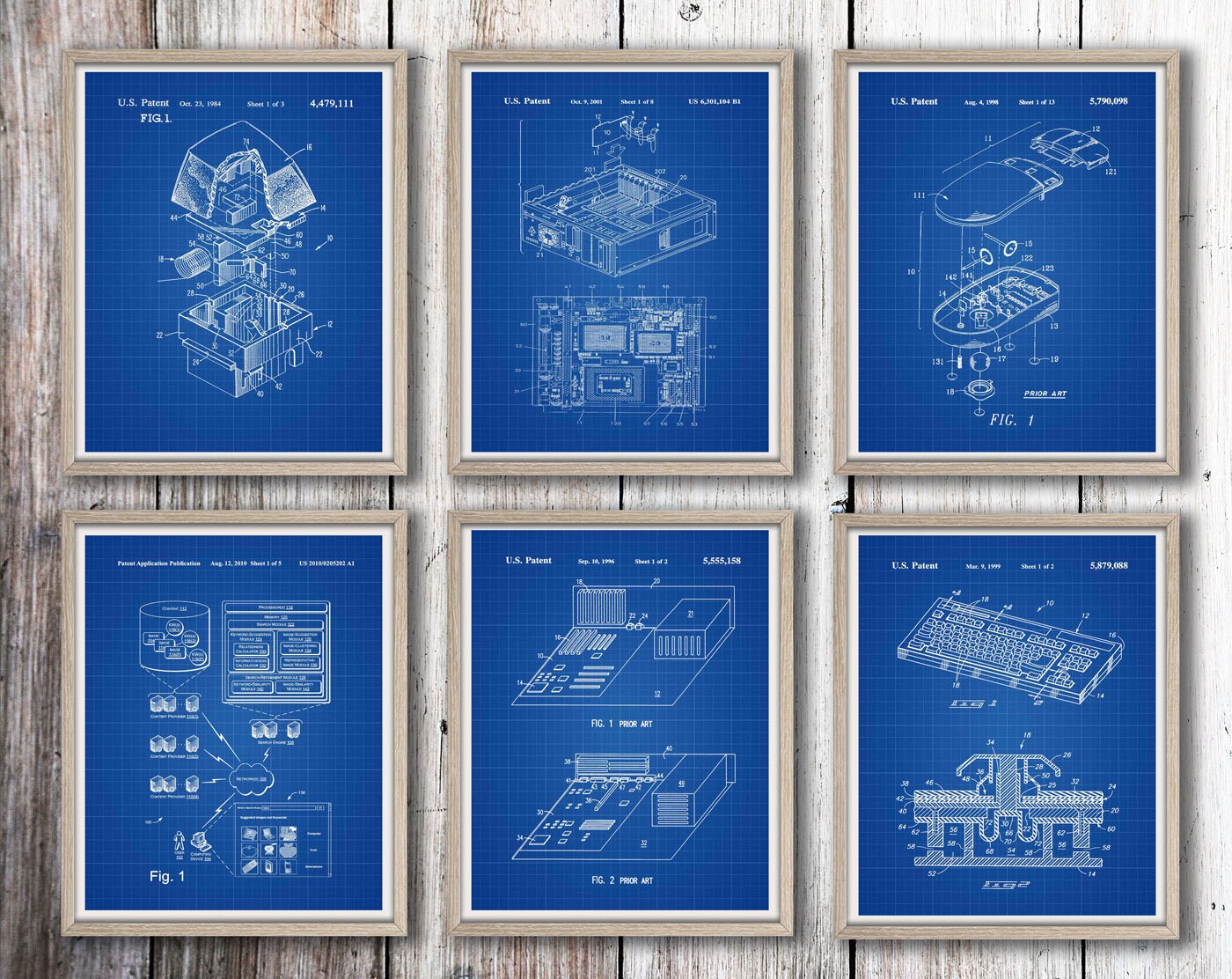 Computer Patent Set of 6 Computer Prints IT Wall Art Computer - Etsy