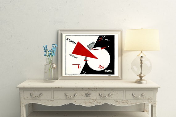 Beat The Whites With The Red Wedge Russian Propaganda Poster | Etsy