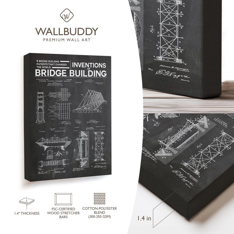 Bridge Engineering Patent Art Print: Architectural History Wall Decor ...