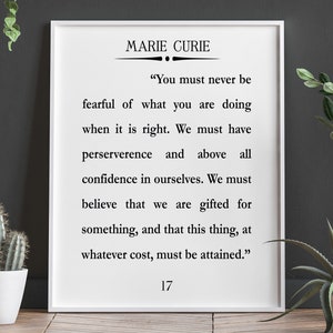 Marie Curie Quote Scientific Girl Quote Science Poster - Etsy