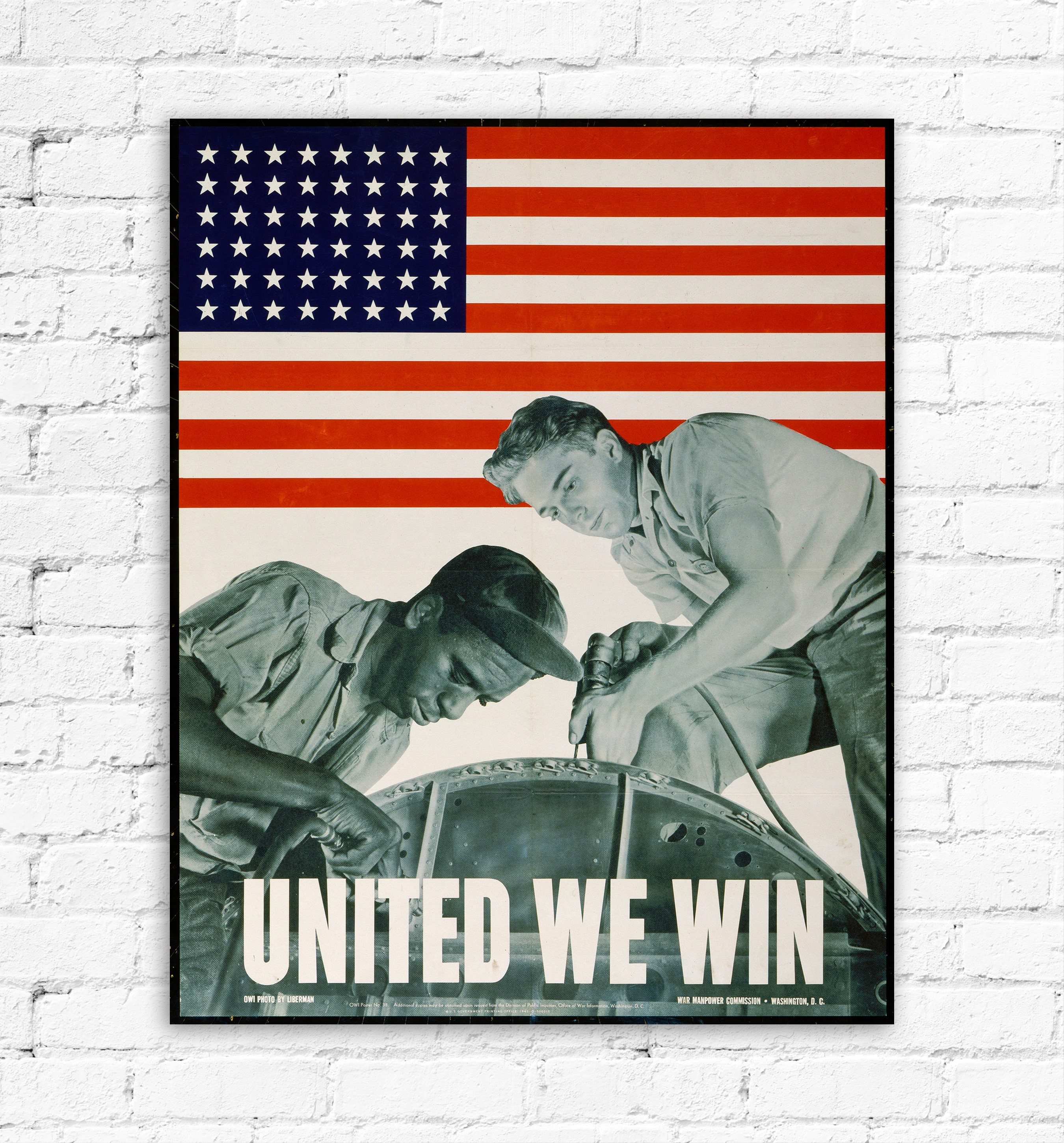 WWII Poster American Unity Poster United We Win Print | Etsy