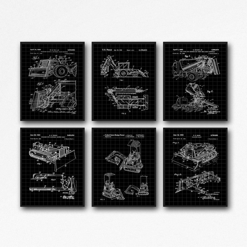 Excavator Poster Construction Poster Construction Print Trucks | Etsy