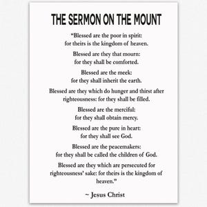 The Sermon on the Mount by Jesus Christ Gospel of Matthew Chapter 5 ...