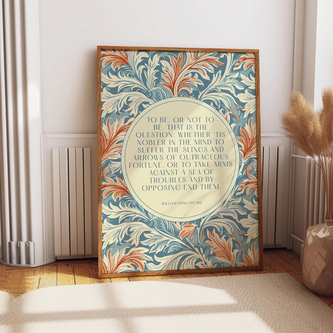 To Be or Not to Be - Shakespeare Quote Art Poster - Hamlet Quote Decor ...