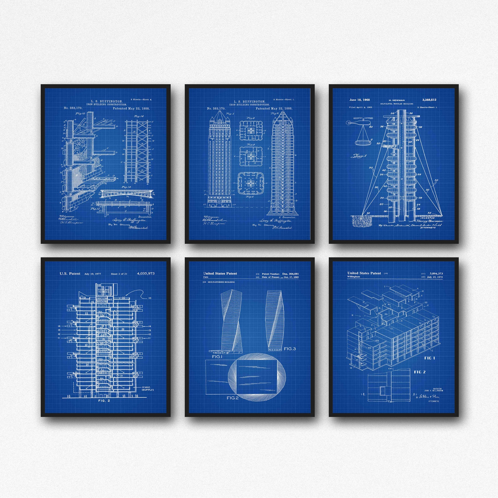 Building Design Blueprints Set of 6 Architectural Drawings - Etsy