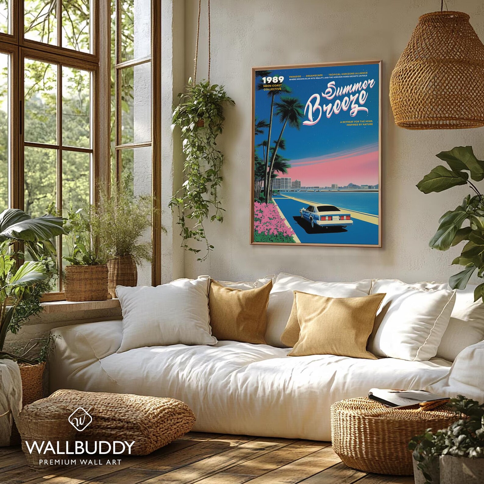 Neon Sunset Miami Art Print: 80s Retro Summer Breeze Poster - Etsy