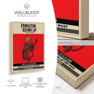 Pendleton Round-up Rodeo Poster: Cowboy on Bronco, Western Wall Art - Etsy