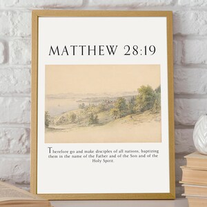 Matthew 28:19-20 Bible Verse Wall Art - Modern Christian Church Wall ...