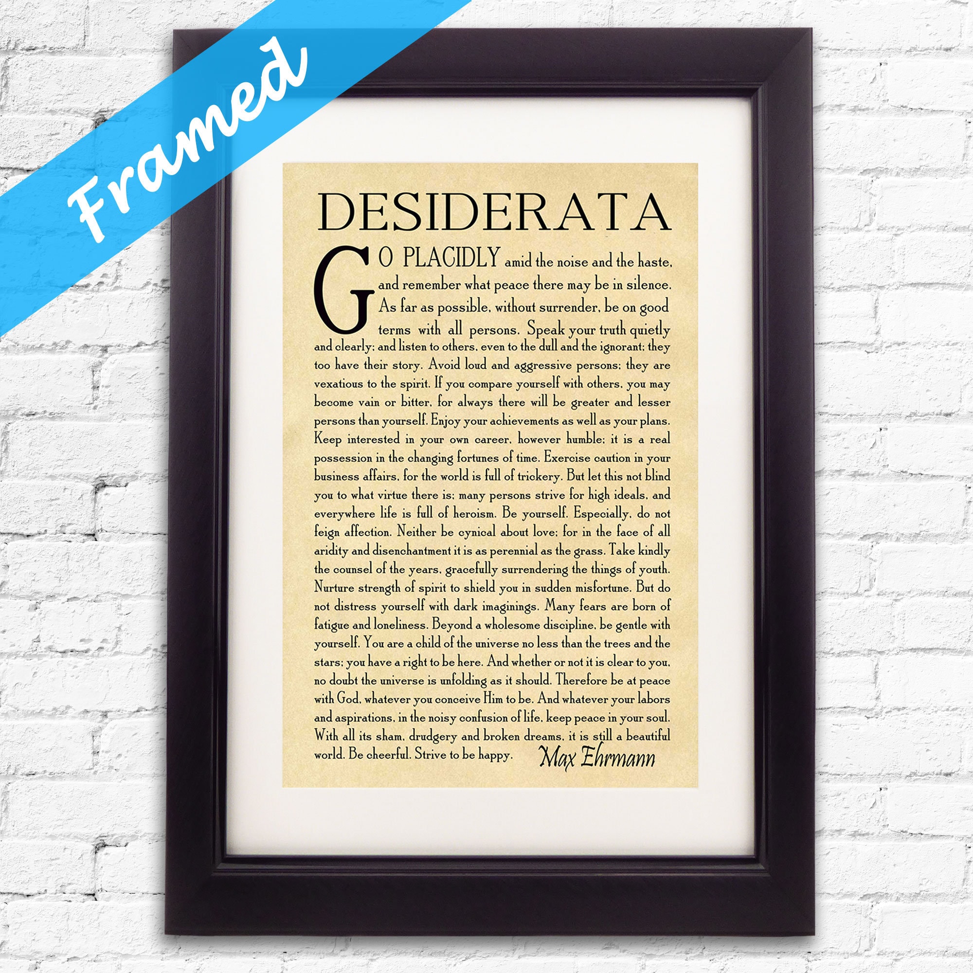 Framed Desiderata Poem Desiderata Poster Framed Graduation - Etsy UK