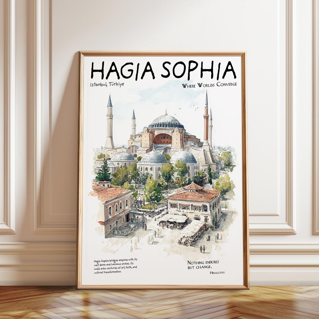 Hagia Sophia Poster | Istanbul Türkiye Landmark | Historic Mosque Wall ...