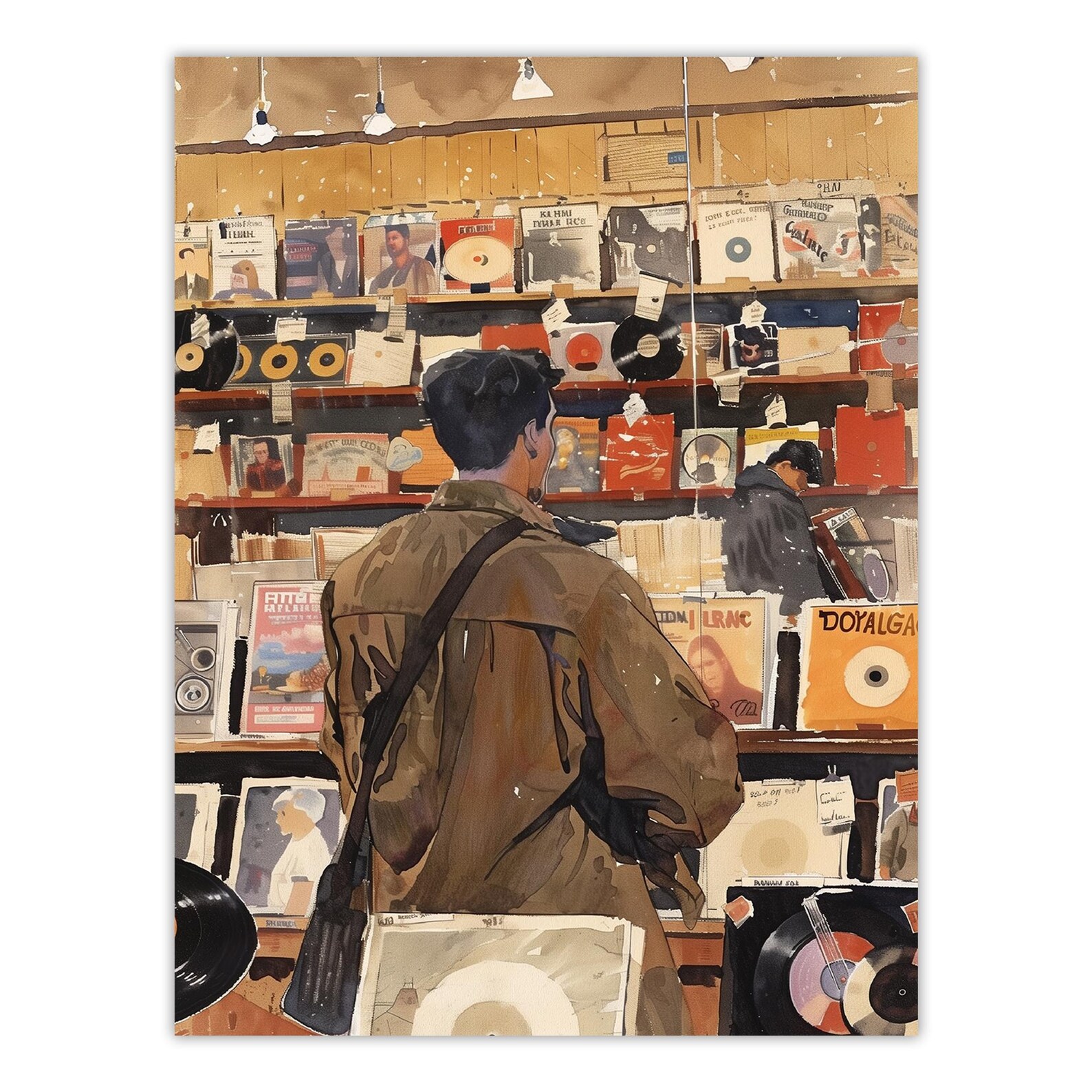Vintage Record Store Art Print: Music Lover Gift, Retro Decor - Etsy