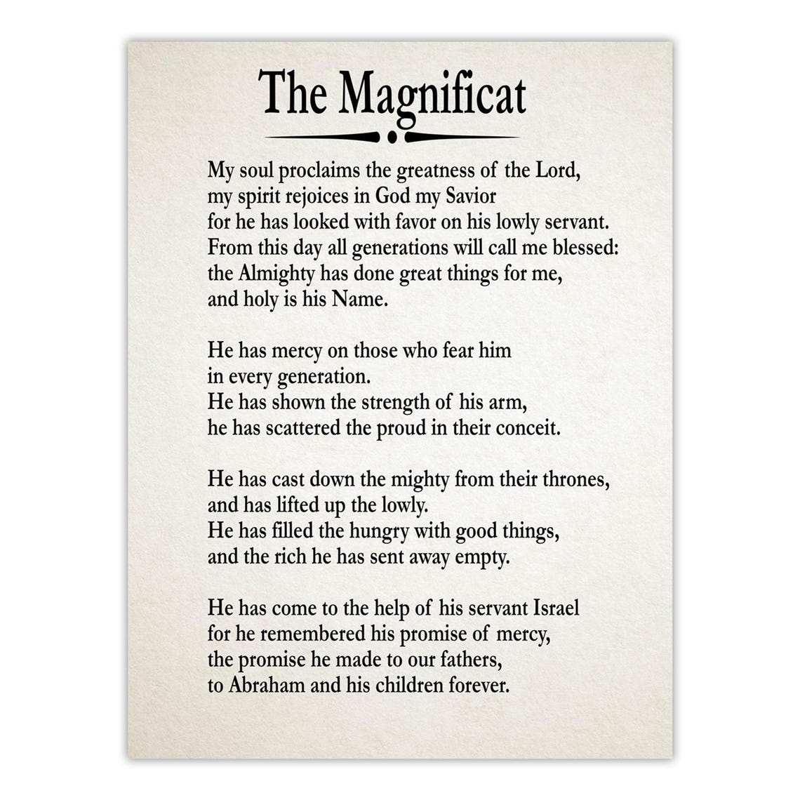 The Magnificat Prayer Print: Canticle of Mary, Christian Wall Art - Etsy