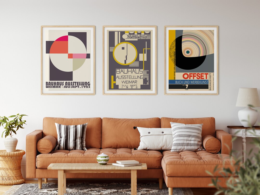 Bauhaus Design School Posters 3 Rare German Abstract Prints Modernist ...