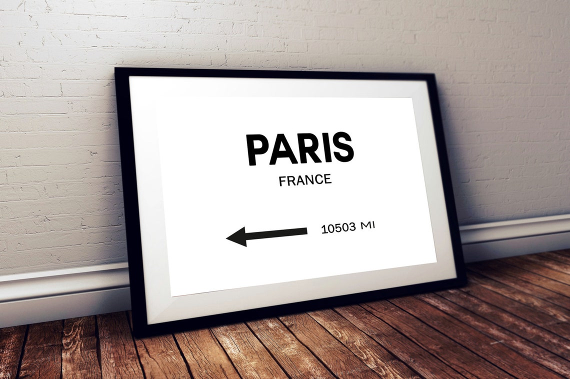 Paris City Sign Paris Print Wall Art Eiffel Tower Sign Paris | Etsy