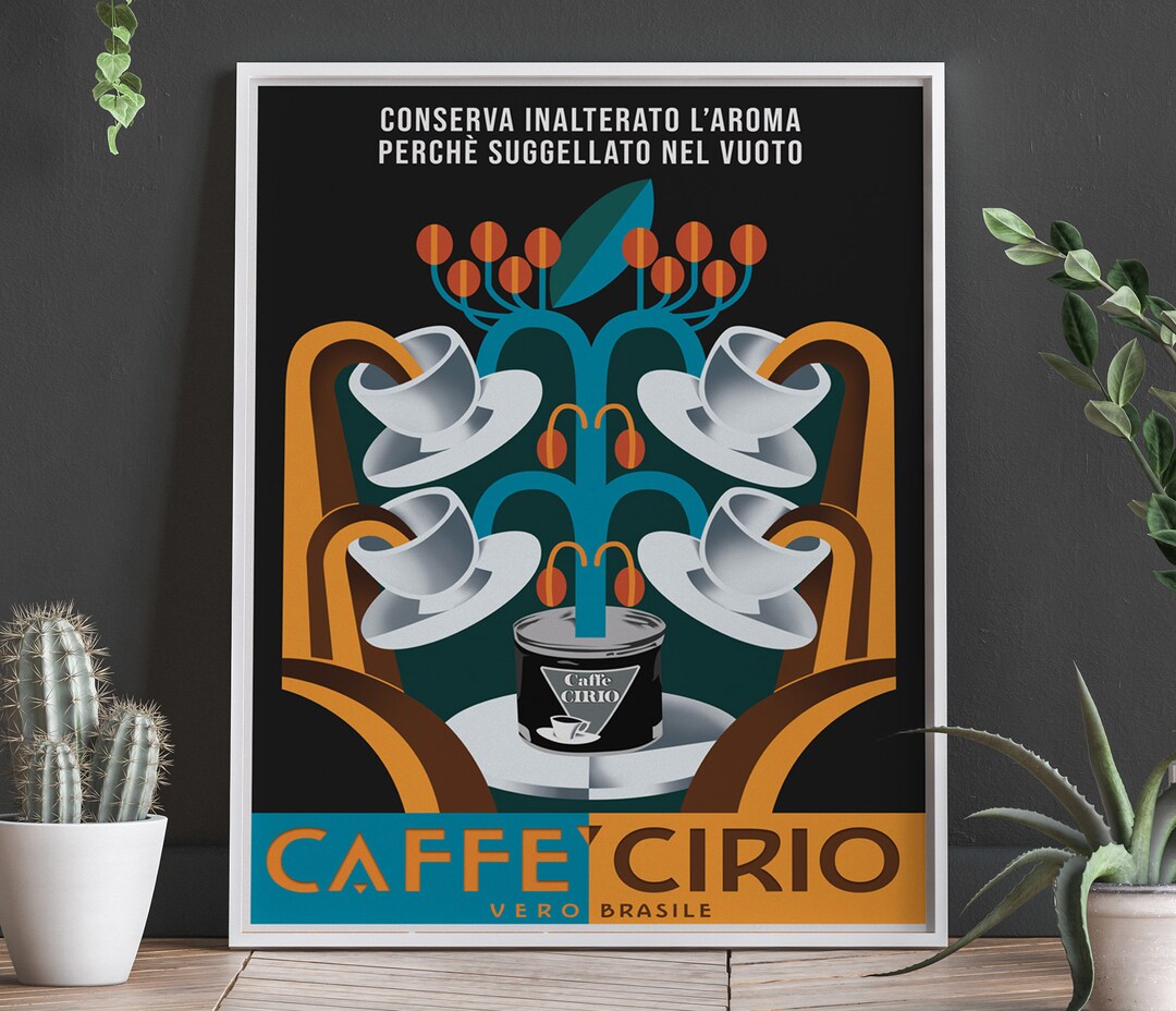 Italian Coffee Delight Vintage Cafe Poster 1936 Authentic - Etsy