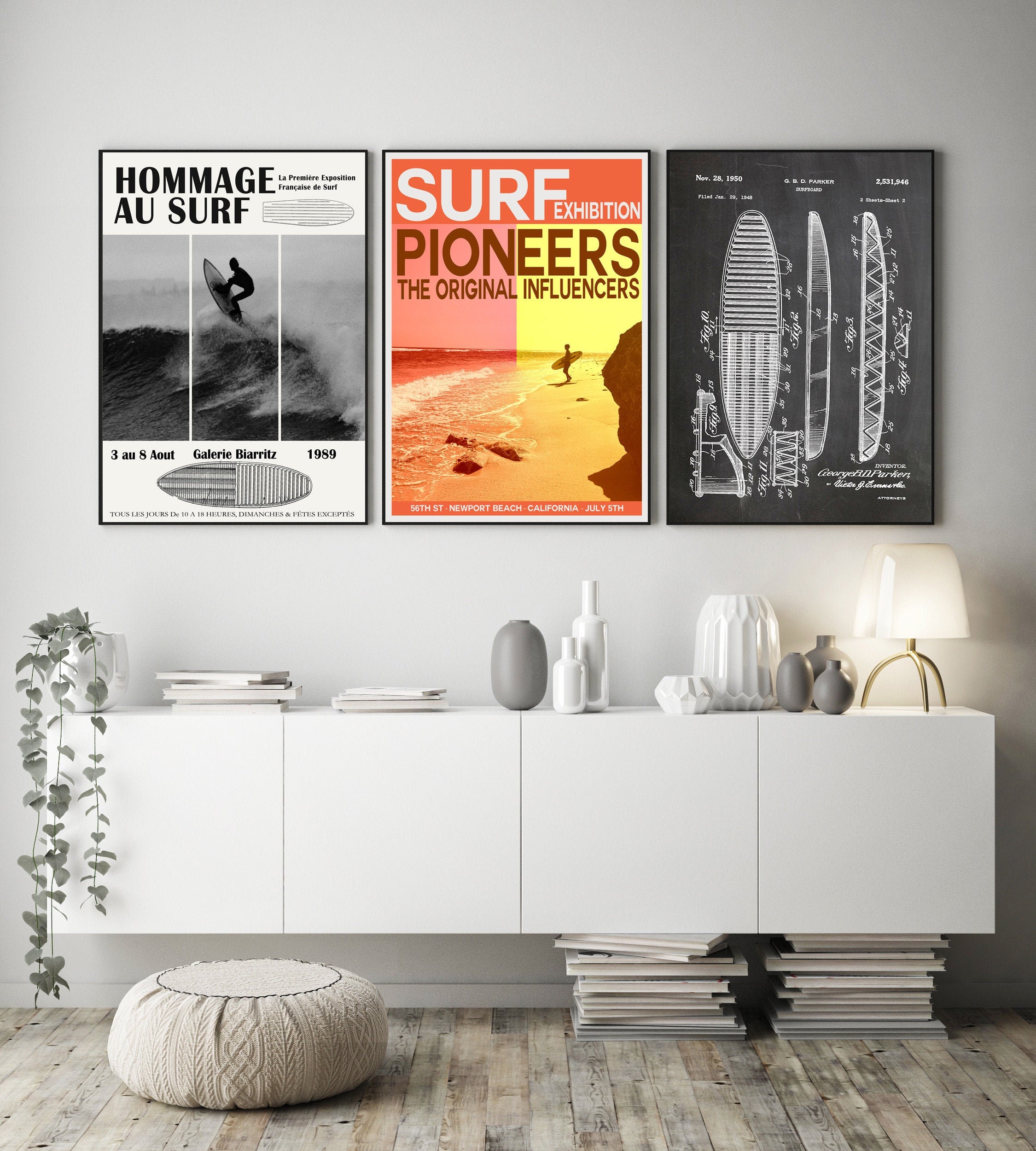 Surfing Posters Set of 3 Surf Prints High Definition Art | Etsy