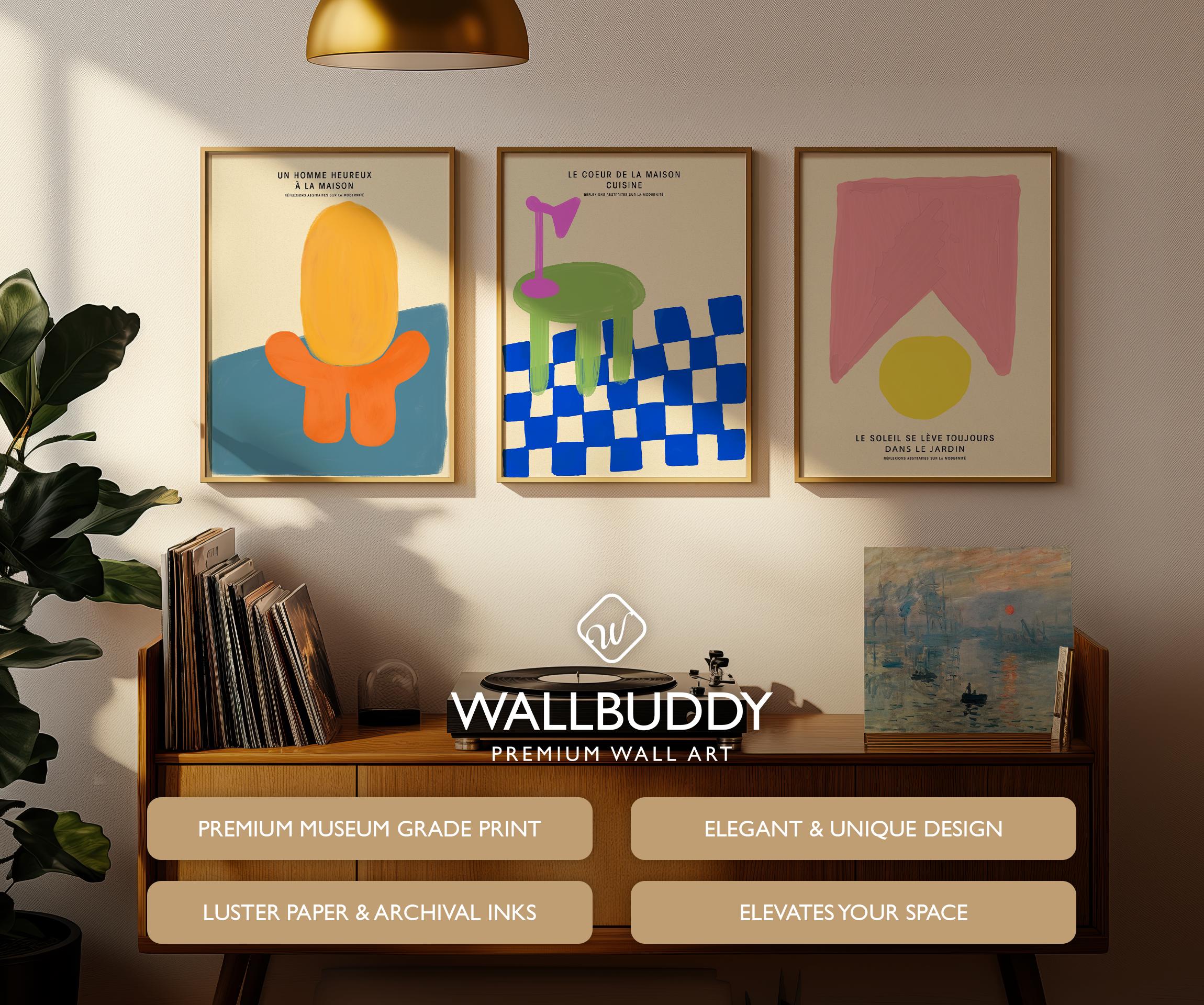 Abstract French Art Prints - Colorful Modern Wall Decor - Set of 3 - Etsy