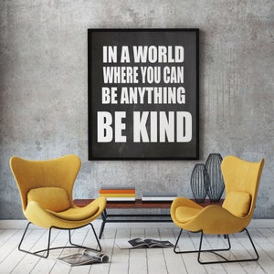 Be Kind Quote Kindness Decor Kindness Poster - Etsy