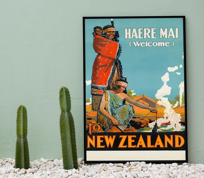 New Zealand Travel Poster New Zealand Travel Print | Etsy