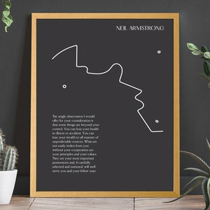 Neil Armstrong Quote Poster 'principles and Values Cannot Easily Stolen ...