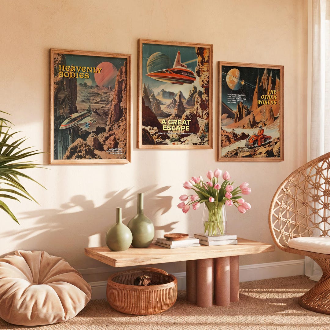 Space Exploration Posters - Cosmic Voyage Wall Art - Dystopian ...