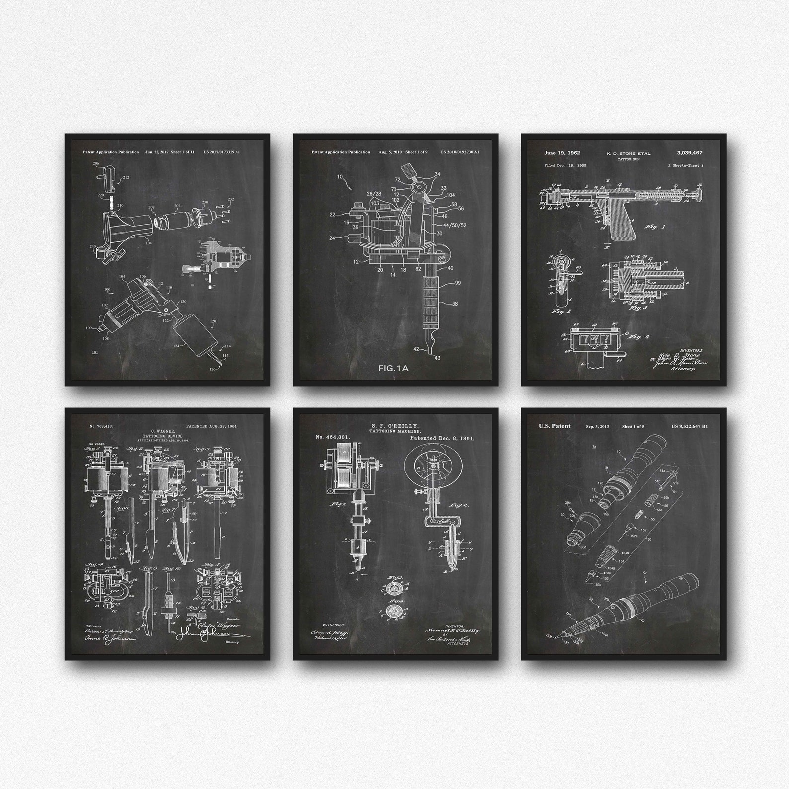 Tattoo Studio Decor Tattooing Art Tattoo Posters Set of 6 - Poster ...