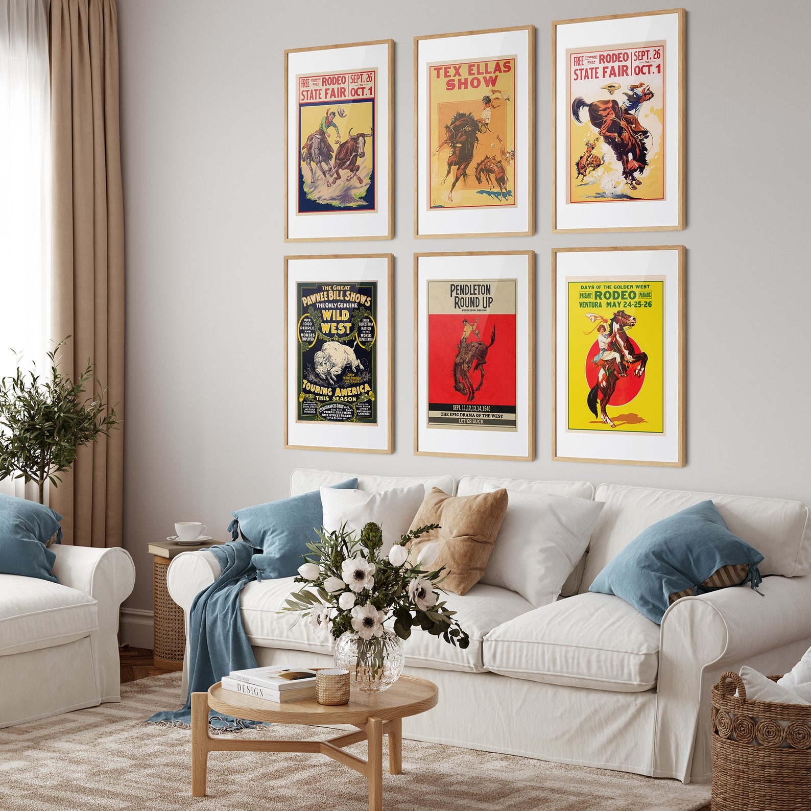 Vintage Rodeo Poster Set: Cowboy & Western Wall Art - Etsy