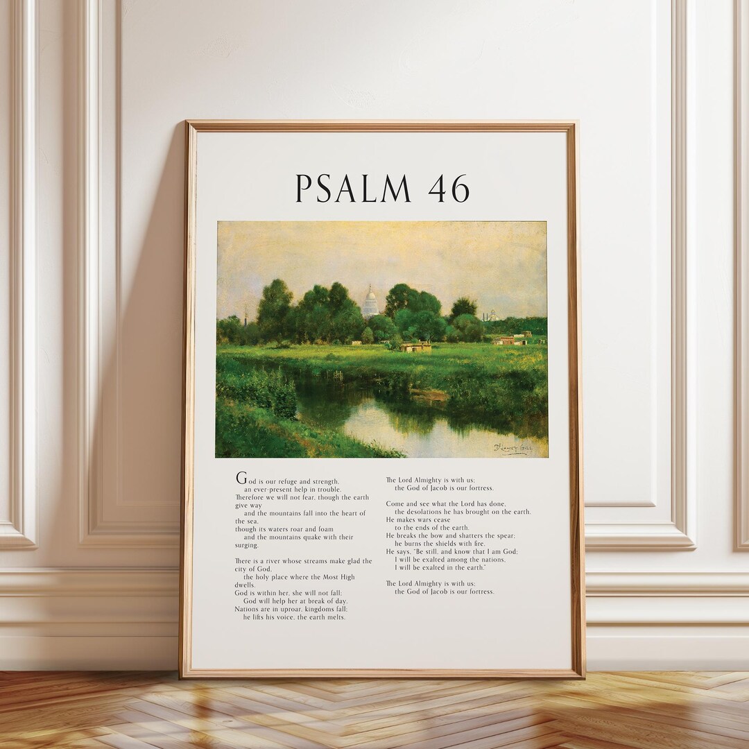 Psalm 46 Religious Quotes Wall Art - Soulful Sanctuary Bible Verses ...