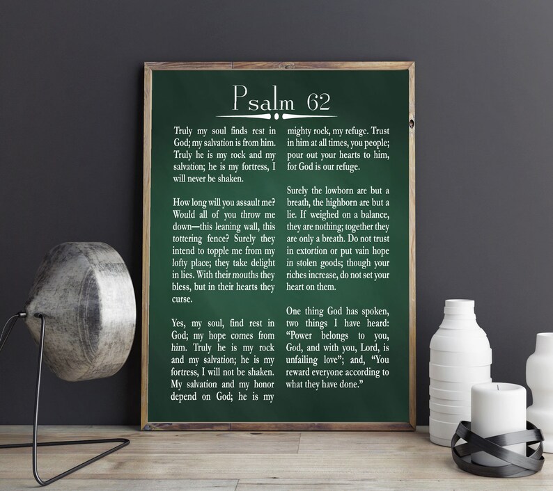Psalm 62 Print Christian Poster Christian Wall Art - Etsy