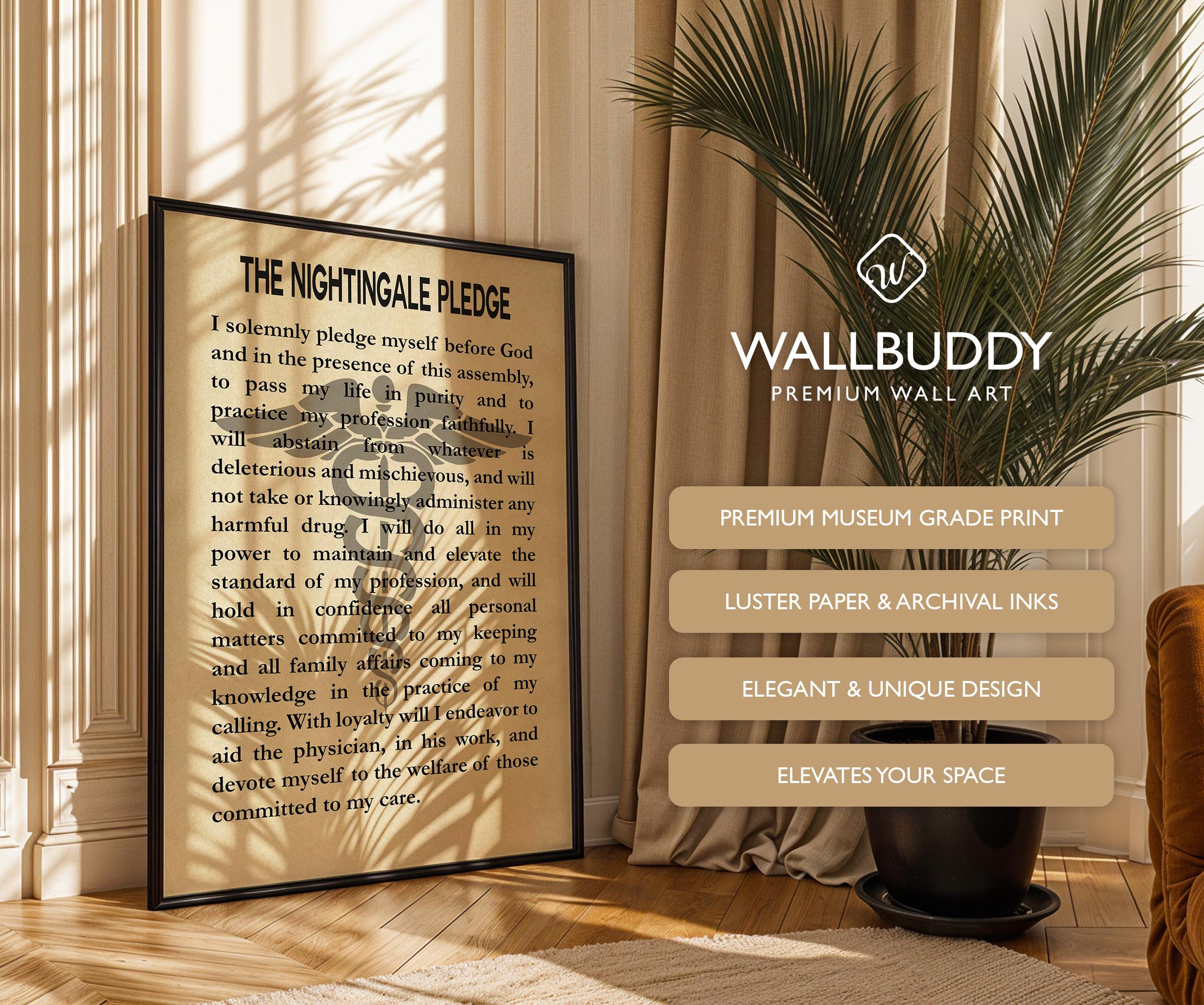 Nightingale Pledge Print - Nurse Graduation Gift, Medical Decor - Etsy