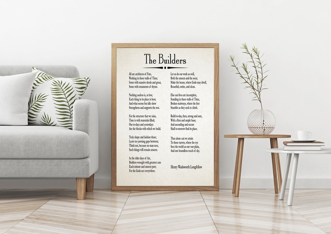 The Builders Poem by Henry Wadsworth Longfellow Inspiring | Etsy