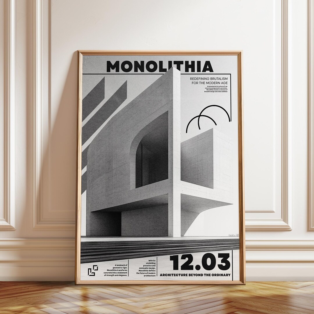 Monolithia Brutalist Art Print - Modern Concrete Architecture Poster ...