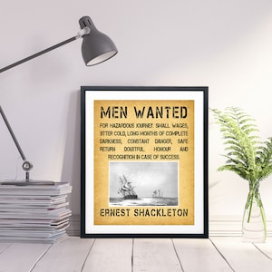 Ernest Shackleton Men Wanted Poster Antarctica Expedition - Etsy