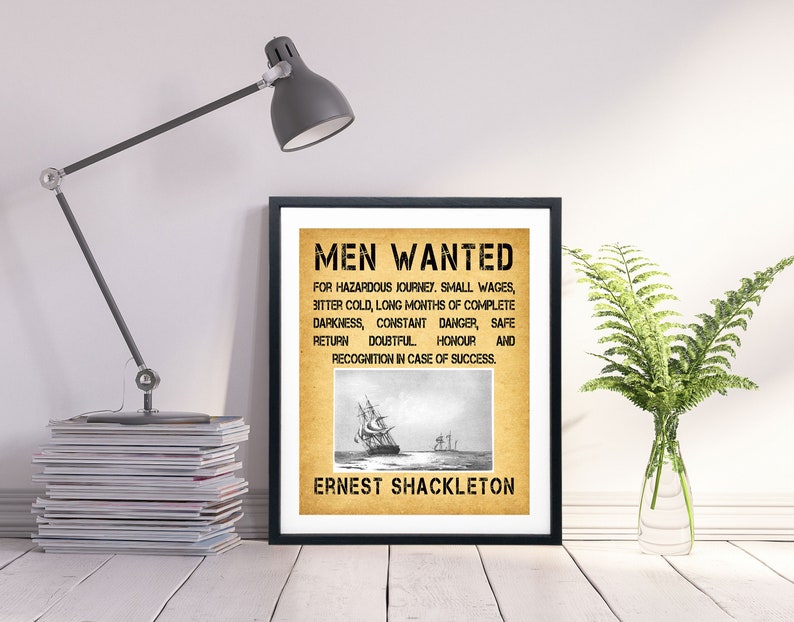 Ernest Shackleton Men Wanted Poster Antarctica Expedition - Etsy