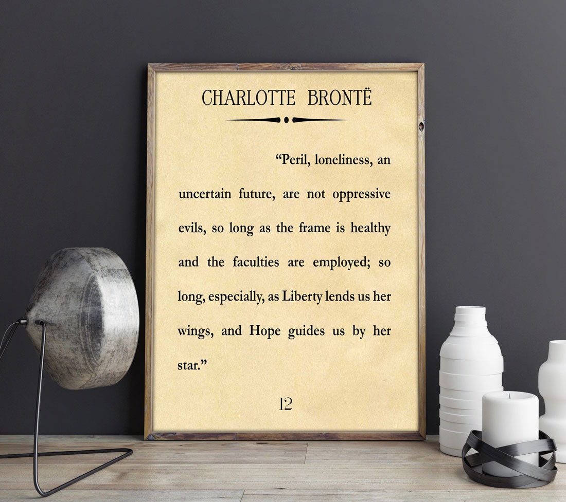 Charlotte Bronte Quote Charlotte Bronte Book Page Quote Book | Etsy
