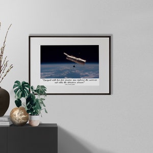 Hubble Telescope Space Poster and Quote by Edwin Hubble - Etsy